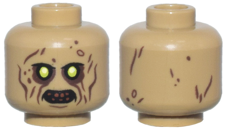 6488695: 6488695 Minifigure, Head Alien Zombie Upper Eyelids, Lime Eyes ...